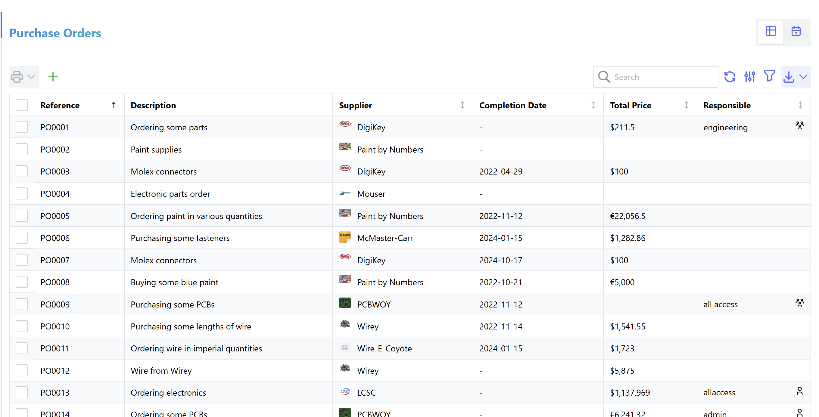 Purchase Order - InvenTree Documentation